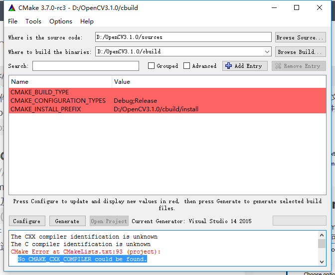 Win10x64 Vs2015通过cmake编译opencv Vs2015编译opencv 4 6 0 Csdn博客